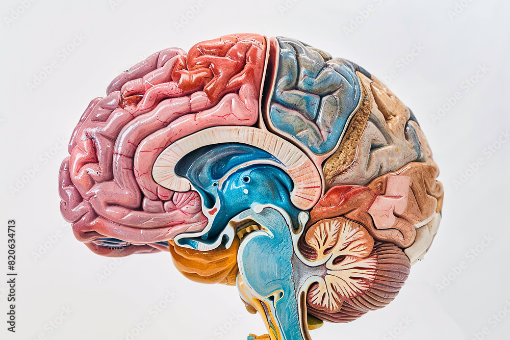 Human brain anatomy. Cross section structure Stock Illustration | Adobe ...