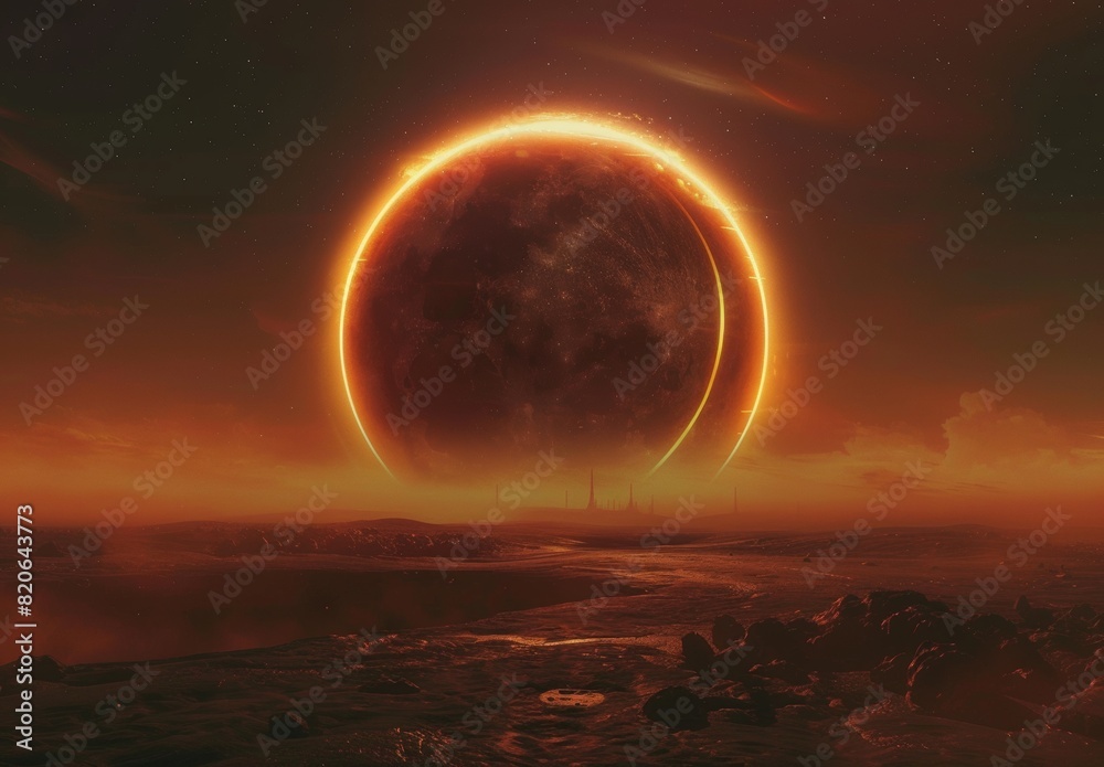 An illustration of the moon passing in front of the sun during a solar ...