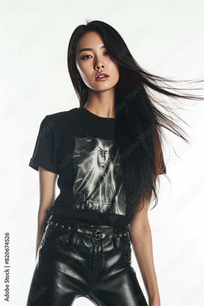 Rocker Style: Full face no crop of a Pretty Young Korean Super Model in ...