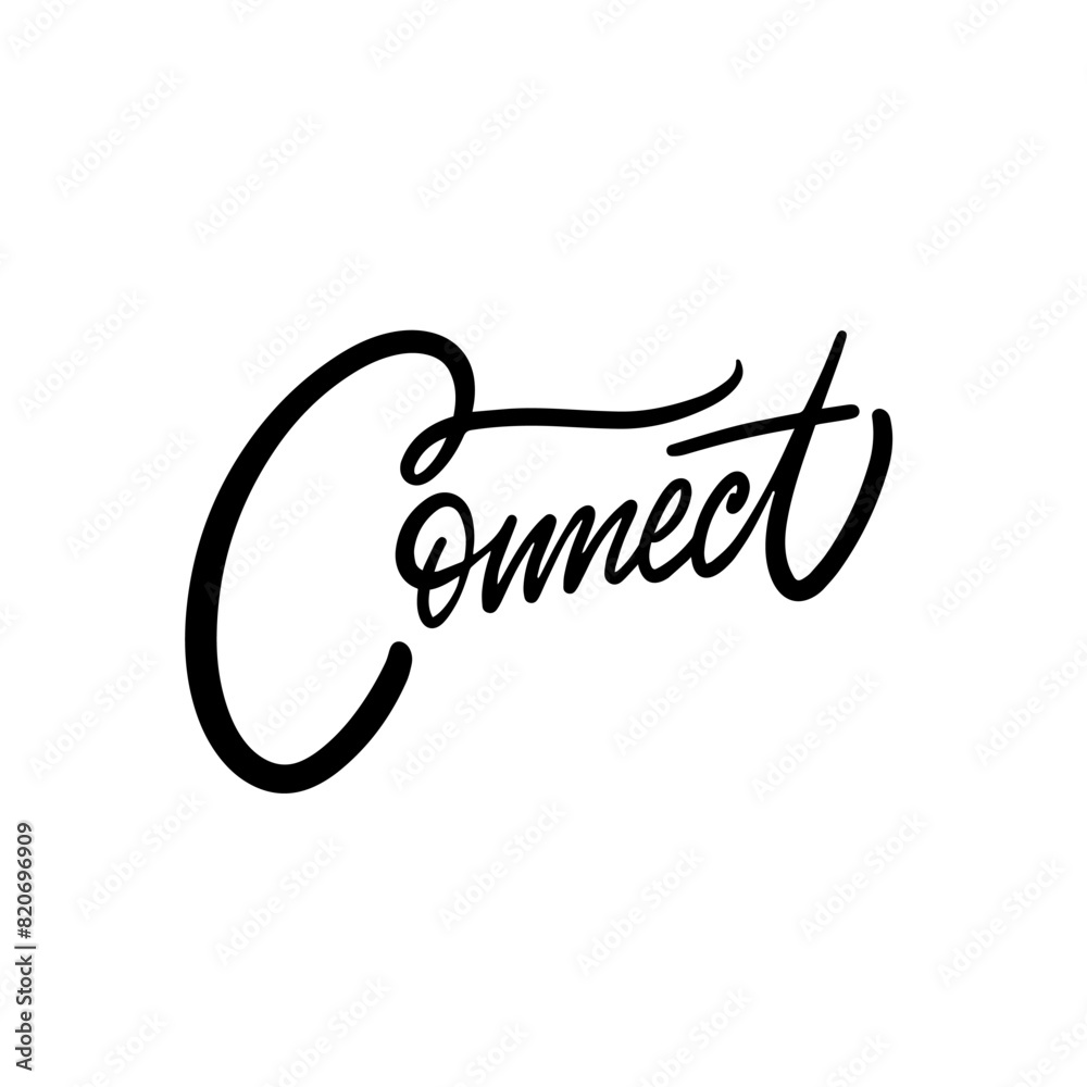 Connect Handwritten Black Script font on a white background for ...