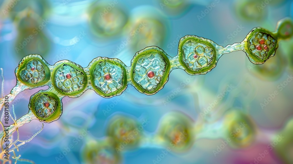 Science microscopic background, Close-up of bacteria Rhizobium forming ...