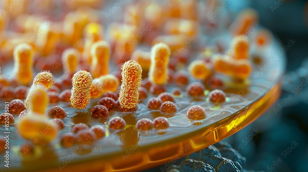 Science microscopic background, Close-up of bacterium Staphylococcus ...