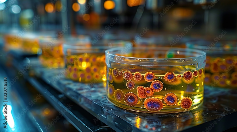 Science microscopic background, Detailed image of bacteria colonies in ...