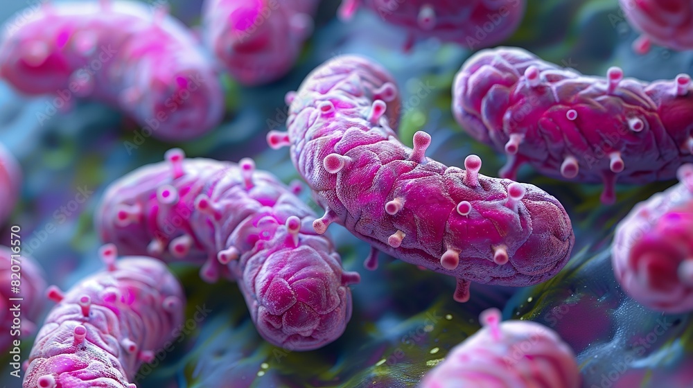 Science microscopic background, Detailed image of bacteria colonies in ...