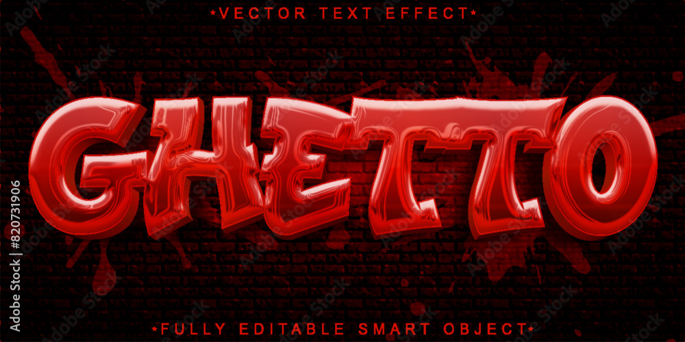 Shiny Graffiti Red Ghetto Vector Fully Editable Smart Object Text ...