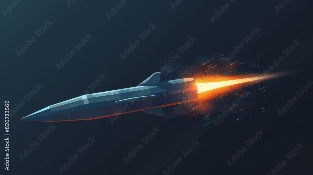 Vector art of a reentry vehicle performing a precision landing Stock ...