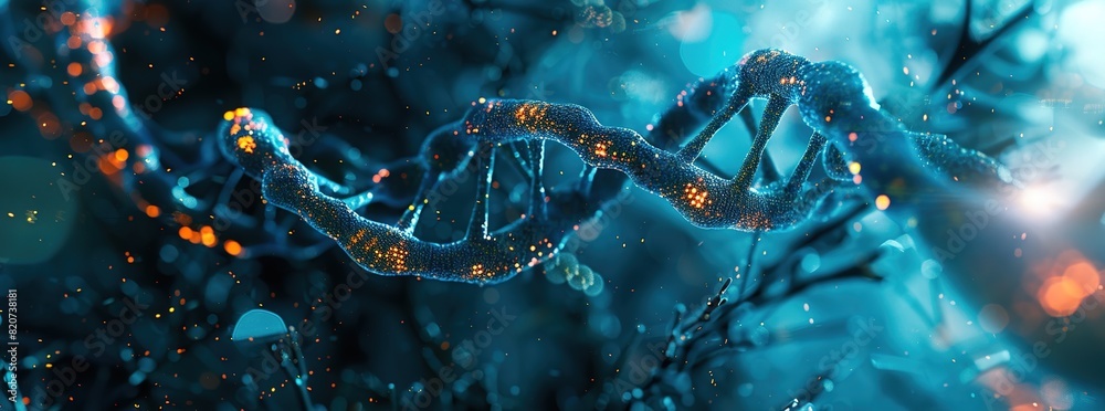 DNA gene background science helix cell genetic medical biotechnology ...