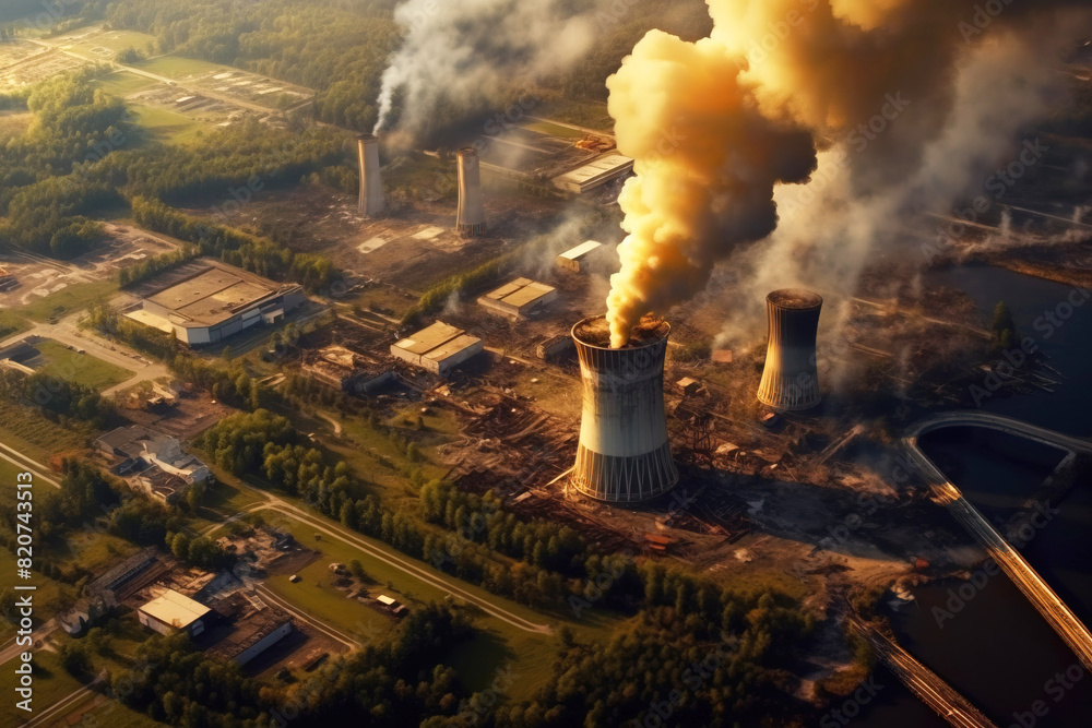 Explosion Nuclear power plant man-made disaster, environmental ...