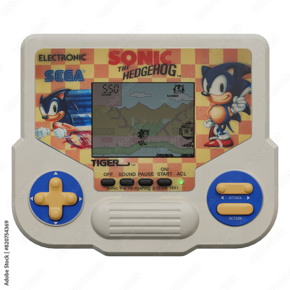 Vintage Sonic the Hedgehog Handheld Game Console, retro gaming Stock ...