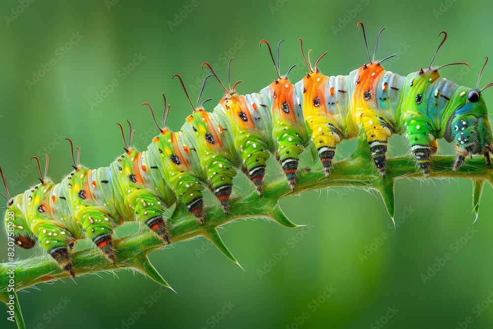 A Caterpillar Transforming into a Butterfly, Illustrating the Stages of ...