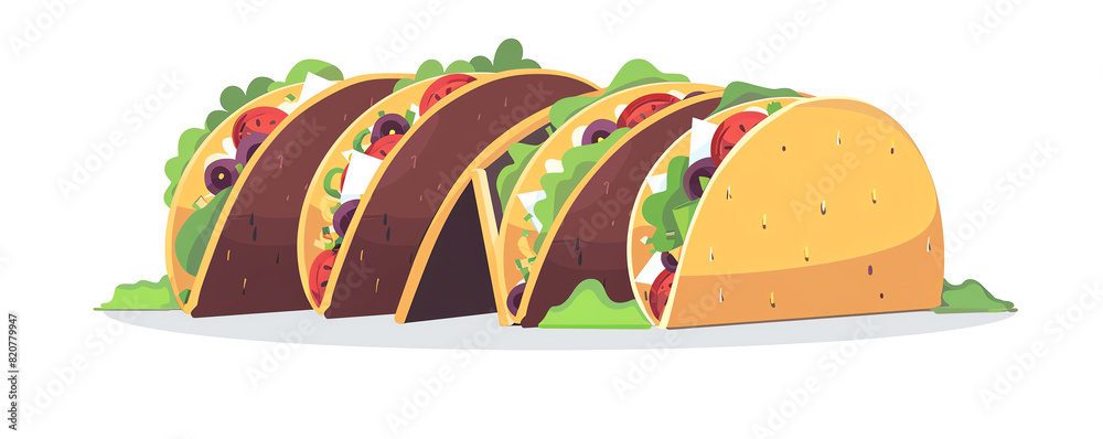 Portable taco stand flat design, side view, garden party theme, cartoon ...