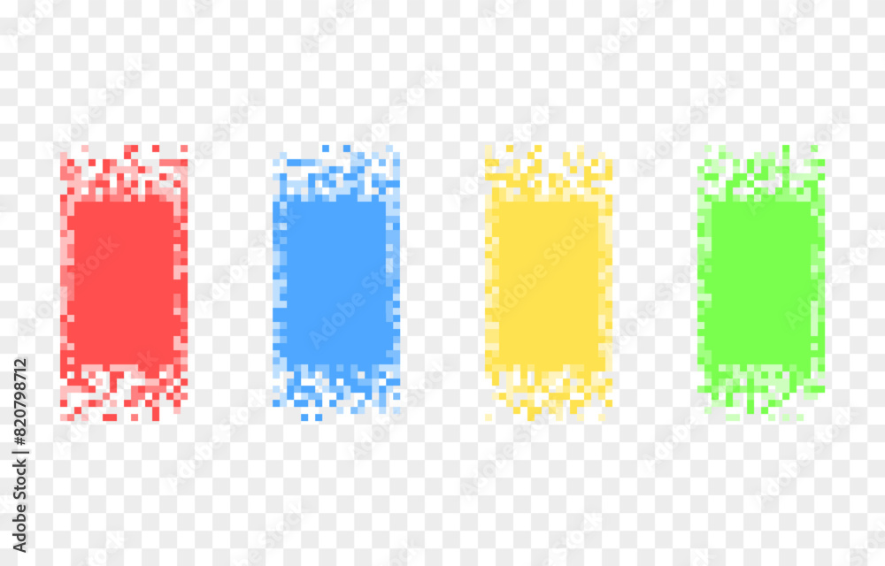 Set of color pixel banners. Vector pixel banners for headers png ...