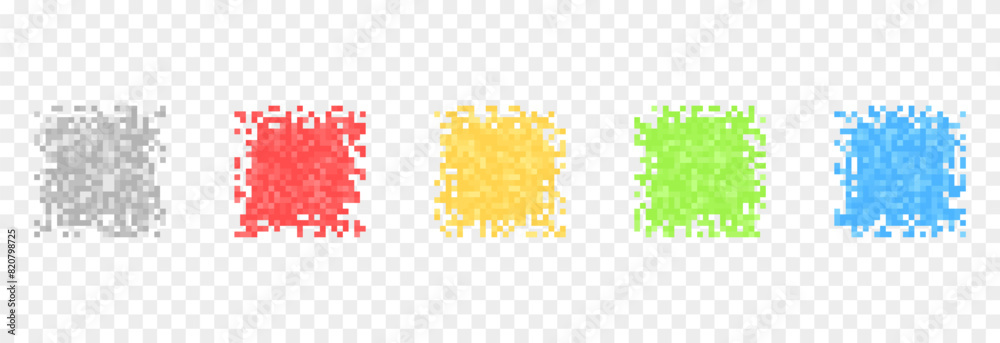 Set of color pixel banners. Vector pixel banners for headers png ...