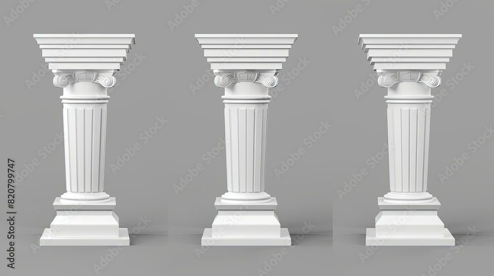 A 3D white pulpit podium with microphone isolated on white. Front view ...