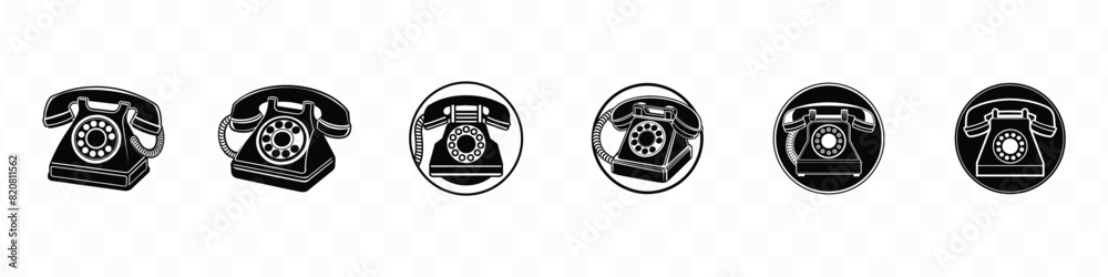 Retro phone icon, Phone Icon, Landline Telephone, Phone call, old ...