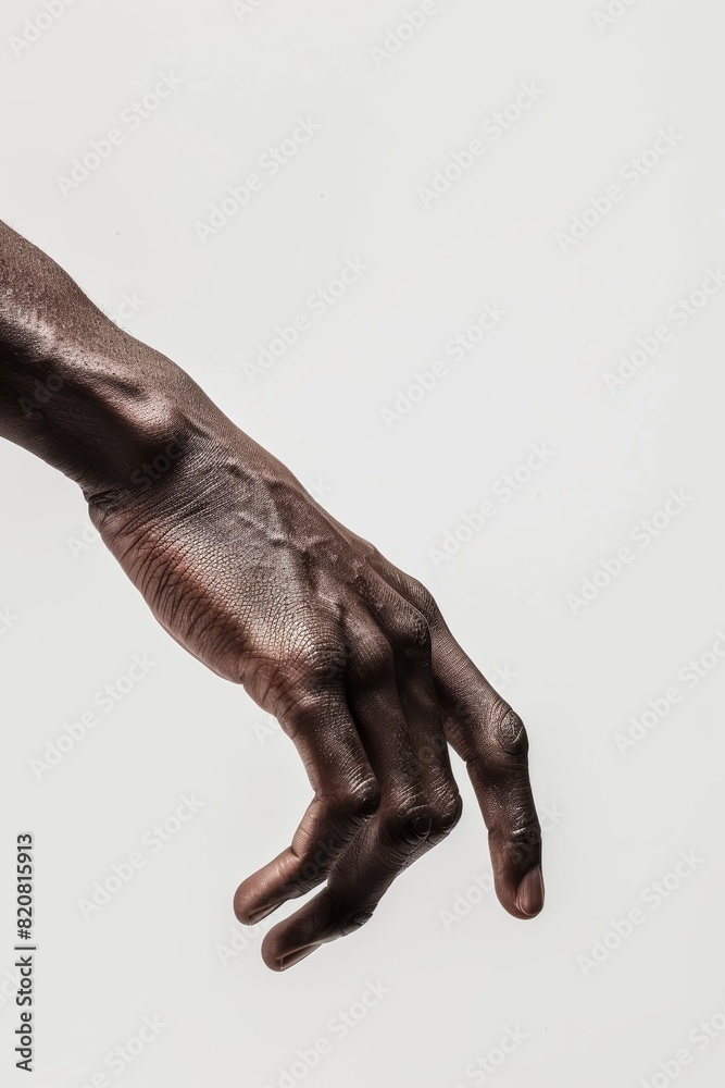 Mano negra de atleta profesional en los juegos olímpicos, póster ...