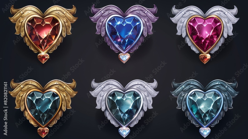 Medal game badge featuring any heart gem rank in gold, silver, bronze ...