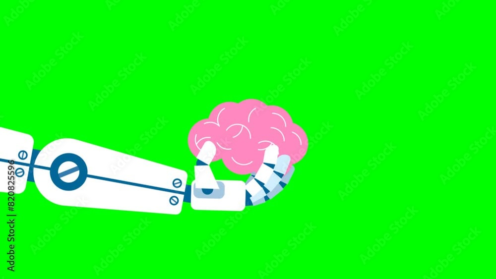 Impact of modern technologies on human thinking. Robot`s hand holds the ...