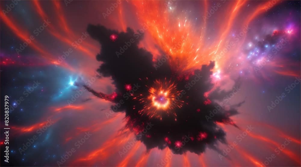Explosive Nebula Birth in 4K - Intense colors and light effects depict ...
