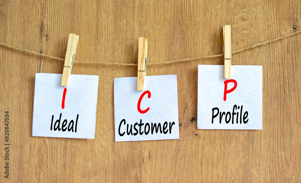 ICP ideal customer profile symbol. Concept words ICP ideal customer ...