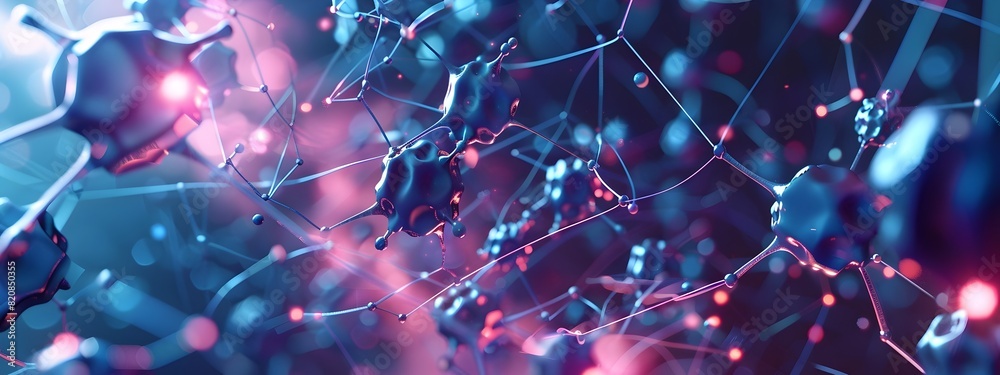 Dynamic Molecular Blueprint A Vibrant Visualization of Biological ...