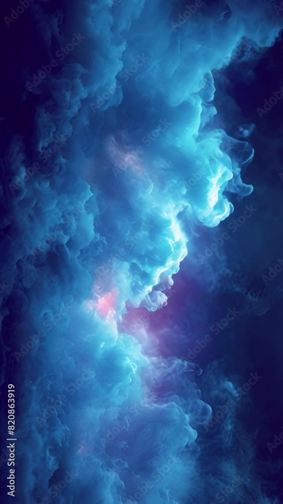 Blue smoke Cold air flow from air conditioner effect. Isolated air ...