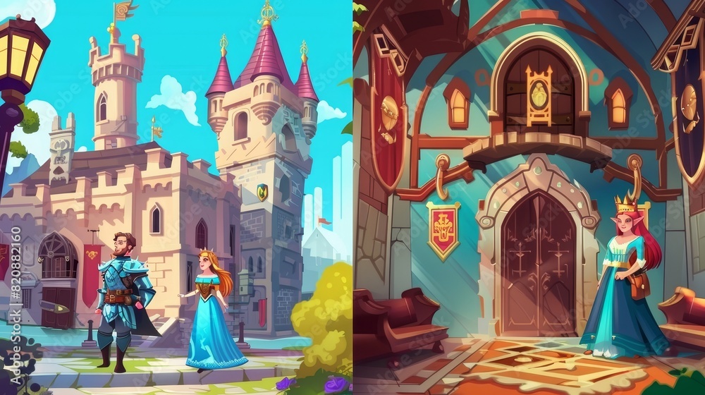 Illustration of a beautiful woman wearing a gold-crowned crown and a ...