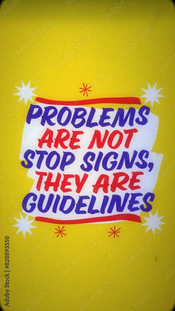 Problems are not stop signs, they are guidelines quote - Hand Lettered ...