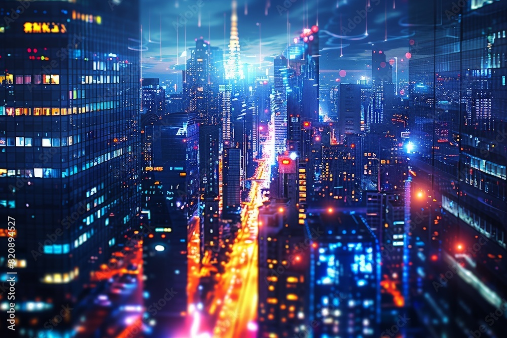 Generative AI illustration of vivid depiction of a high-tech AI ...