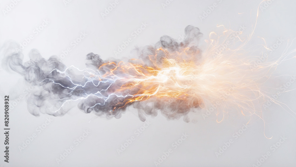 Abstract fantasy background. Electric discharge. Colored smoke on a ...