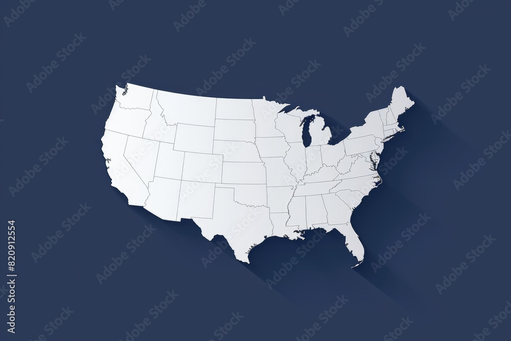 Dark blue background with map of the United States. Stock Illustration ...