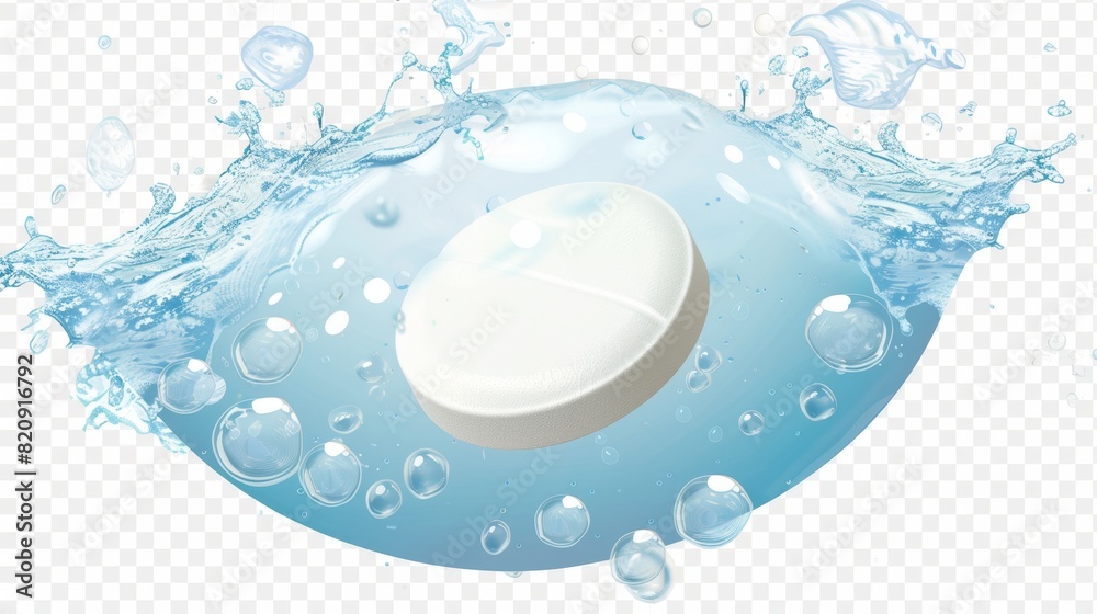 Isolated white fizzy medicine vitamin isolated on transparent ...