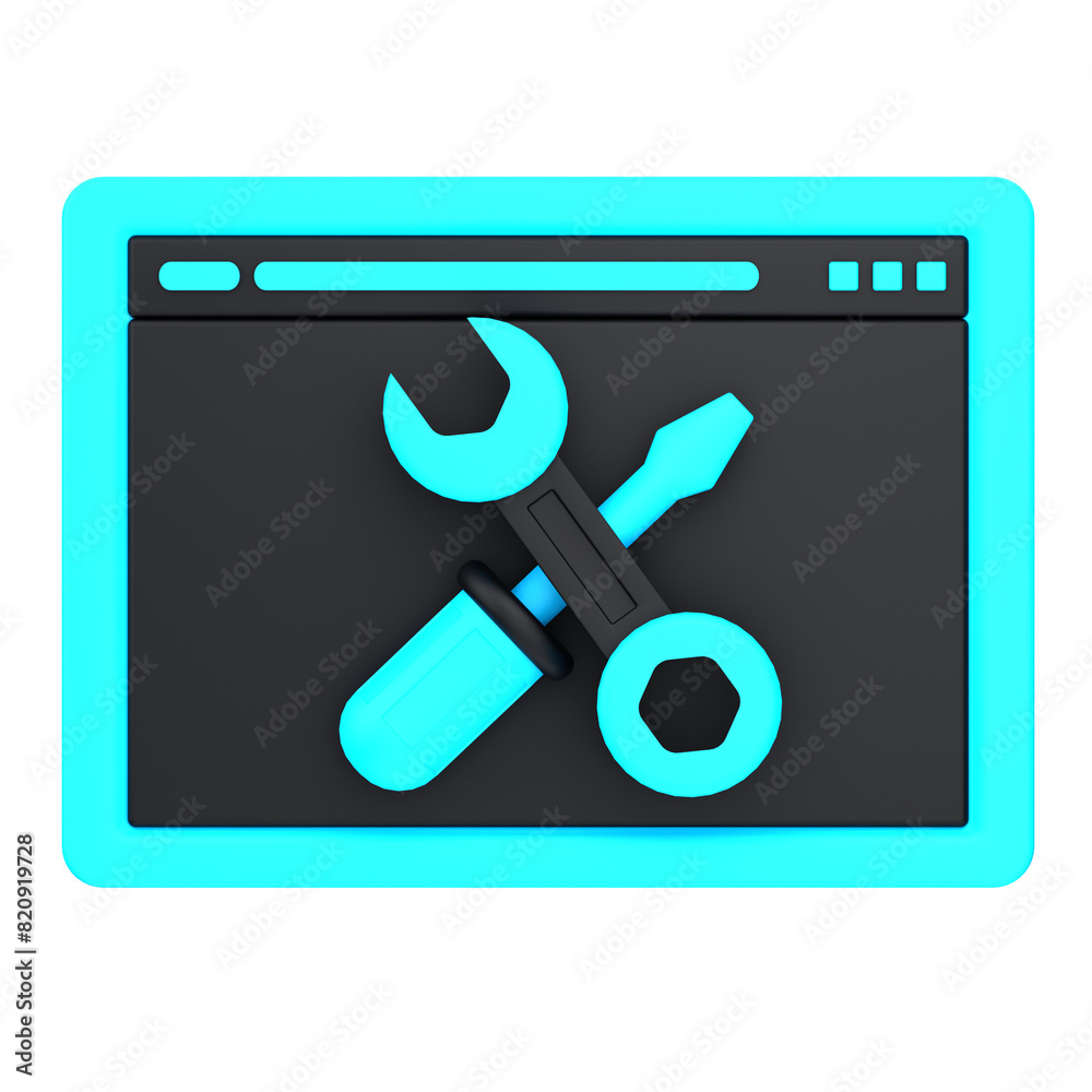 Web 3D icon concept. 3d illustration of web service. isolated on ...