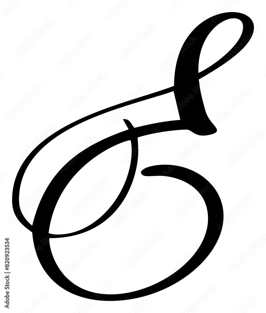 Hand drawn vector calligraphy letter E. Script font logo. Handwritten ...