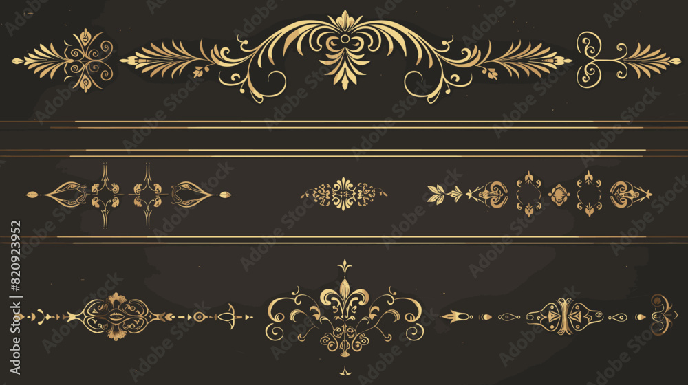 Decorative Dividers And Separators Set For Text And Page Layout Design Isolated On White Stock