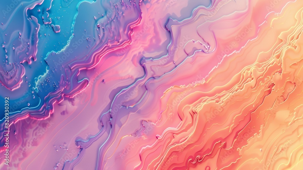 abstract pastel color mix with crayon style creating a topographical ...