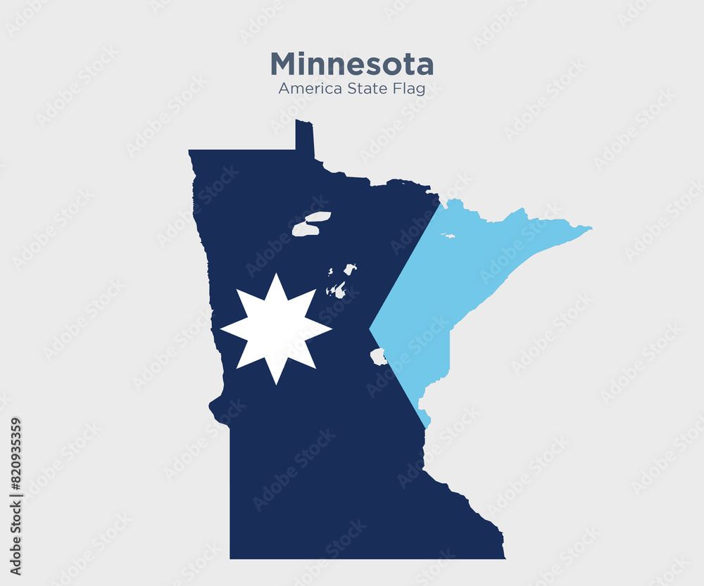 Minnesota flag and map.Flags of the U.S. states and territories ...