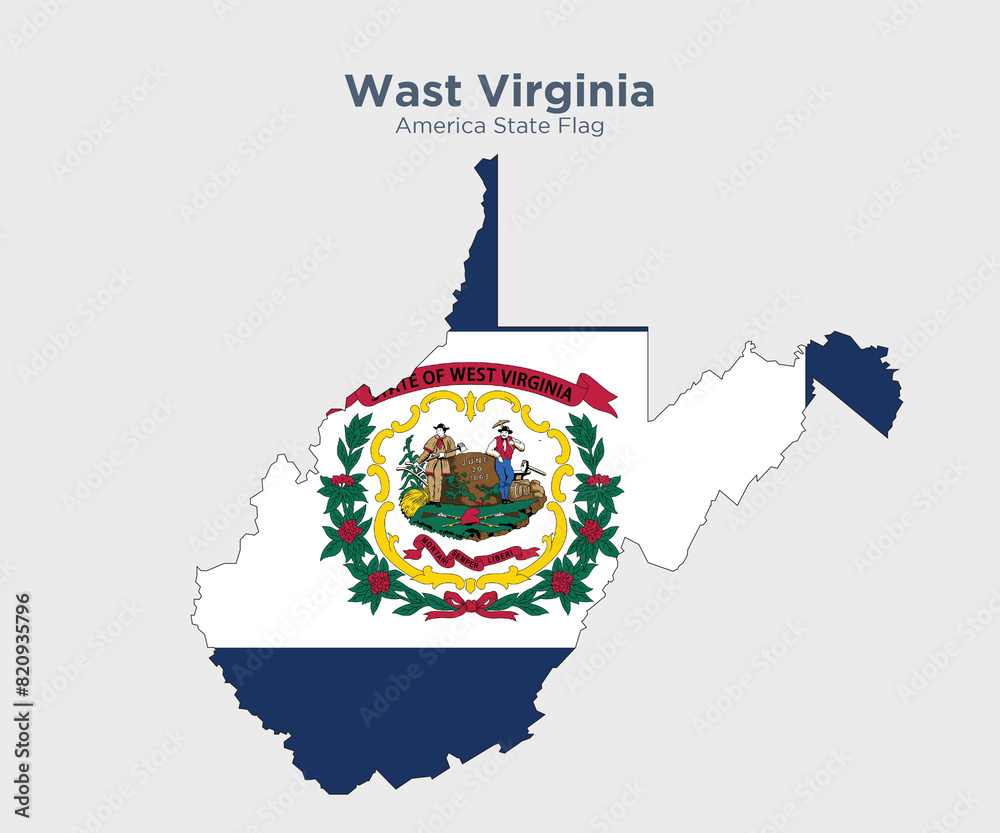 West virginia flag and map.Flags of the U.S. states and territories ...