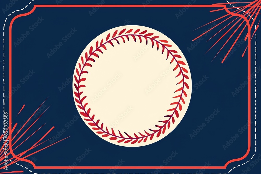 Minimalist studio scene: Red and blue baseballs frame a central space ...