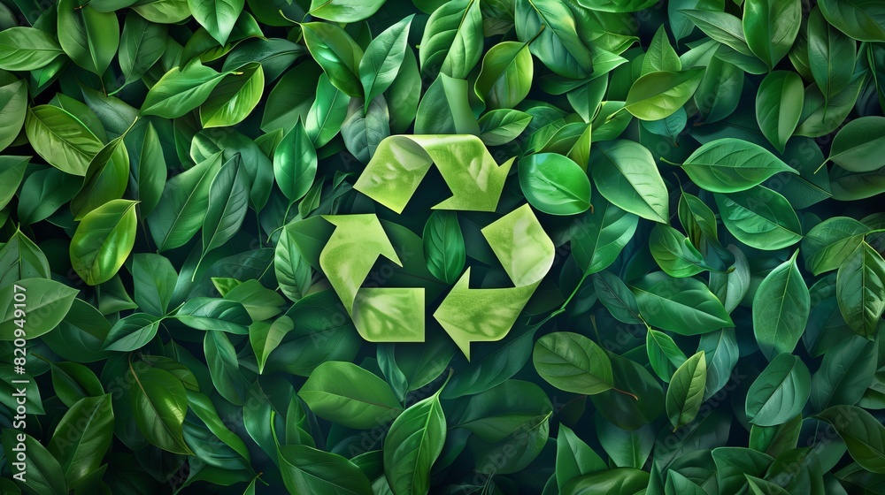 Banner for the main page of the site with a realistic recycling icon ...