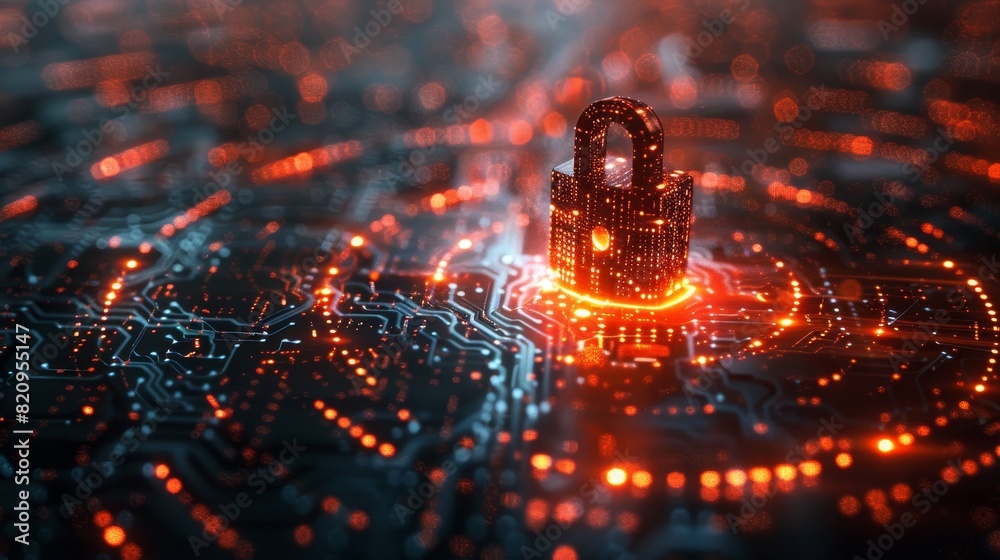 Zoom in on a digital lock being cracked, showing the tension in a ...