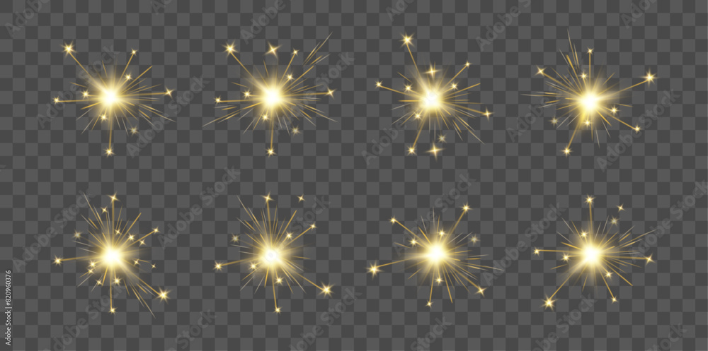 Lighted dynamite or bomb fuses, isolated realistic set of icons. Vector ...