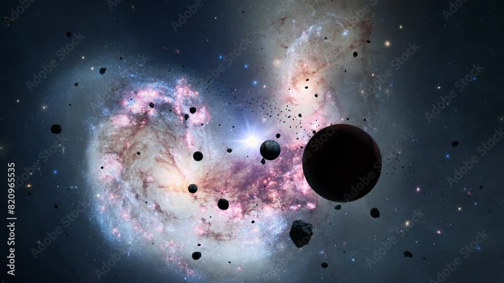 Vidéo Stock Galaxy Space flight exploration space rock scence through ...