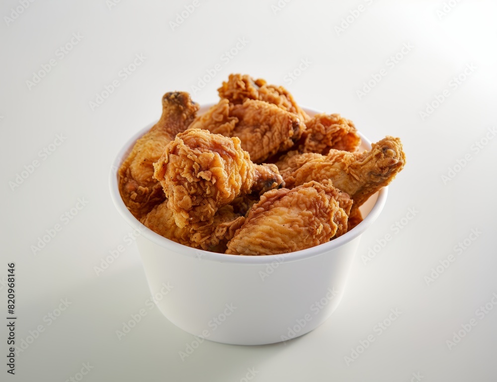 Fried Chicken wings and legs. Bucket full of crispy kentucky fried ...