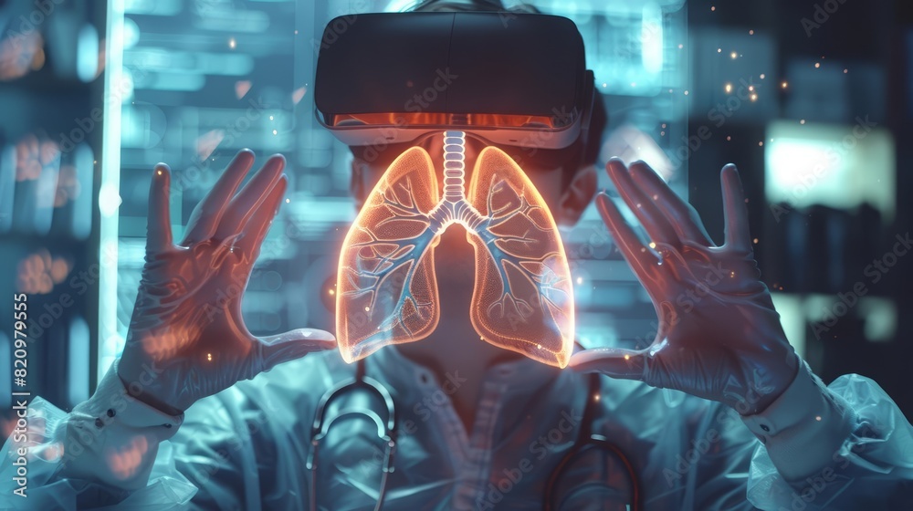 Amazing of a pulmonologist using virtual reality to simulate lung ...
