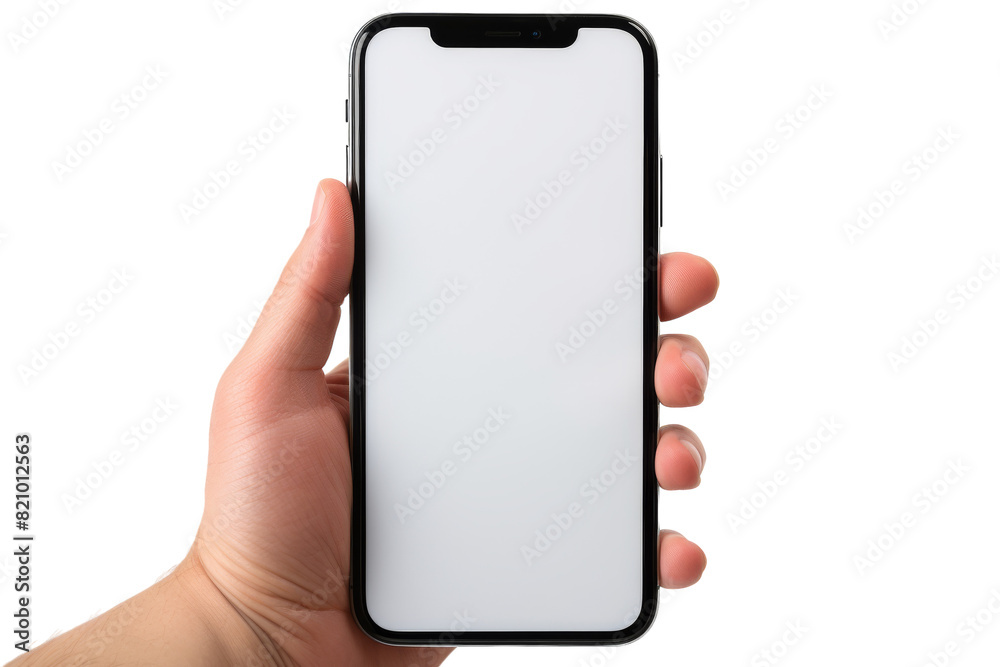 Hand Holding Blank Screen isolated on transparent background PNG Stock ...