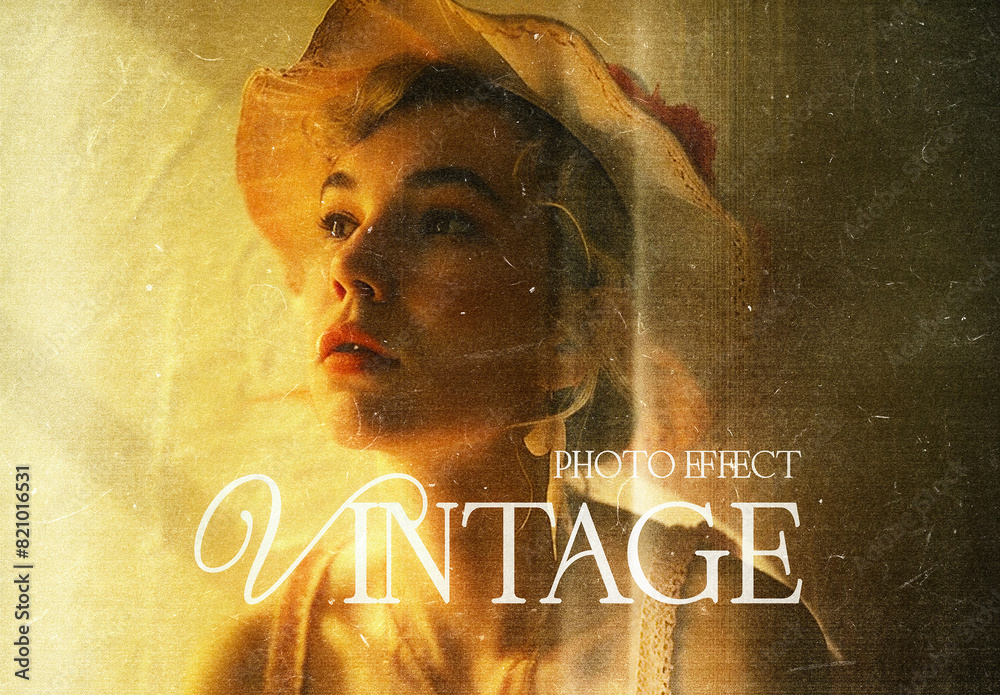 Vintage Overlay Photo Effect Mockup Stock Template | Adobe Stock