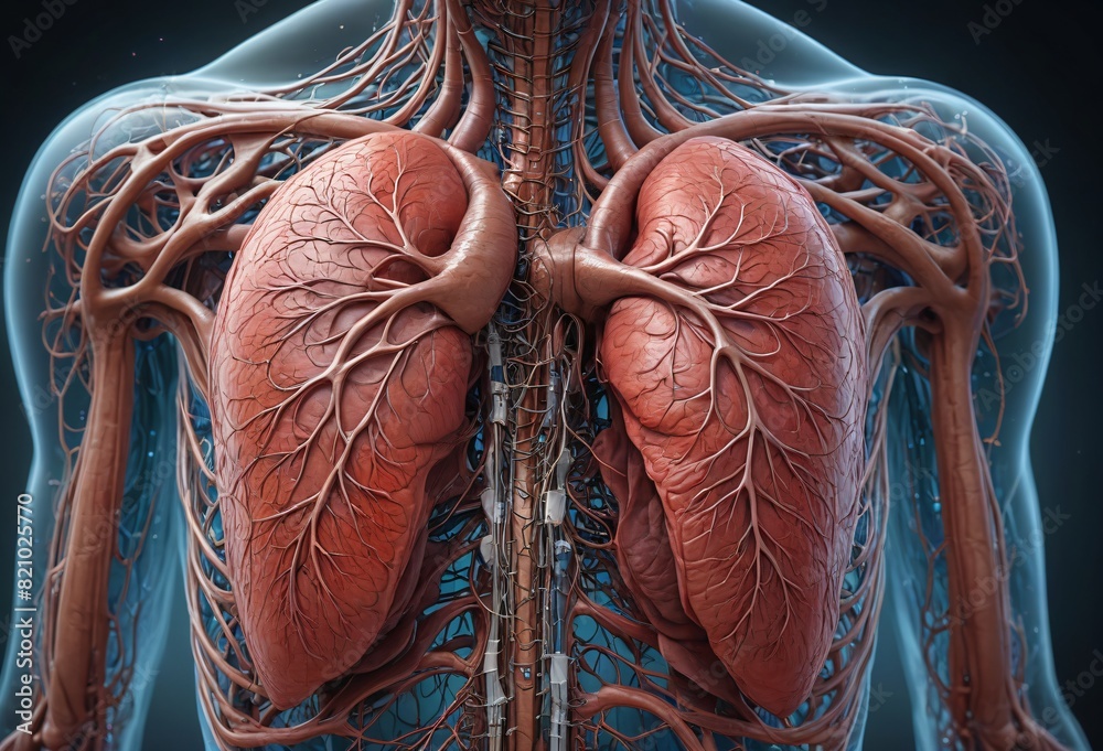 Anatomical Illustration of the Human Thorax and Lungs Stock ...
