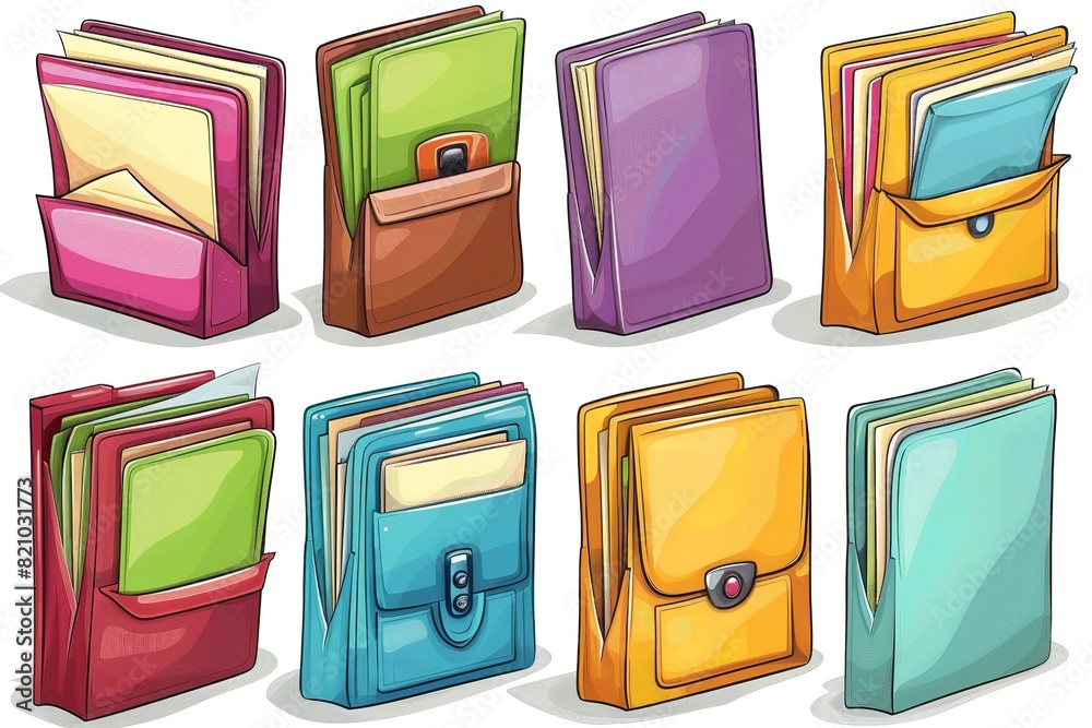 Documents in stationery folders for office paper work. Generative Ai ...