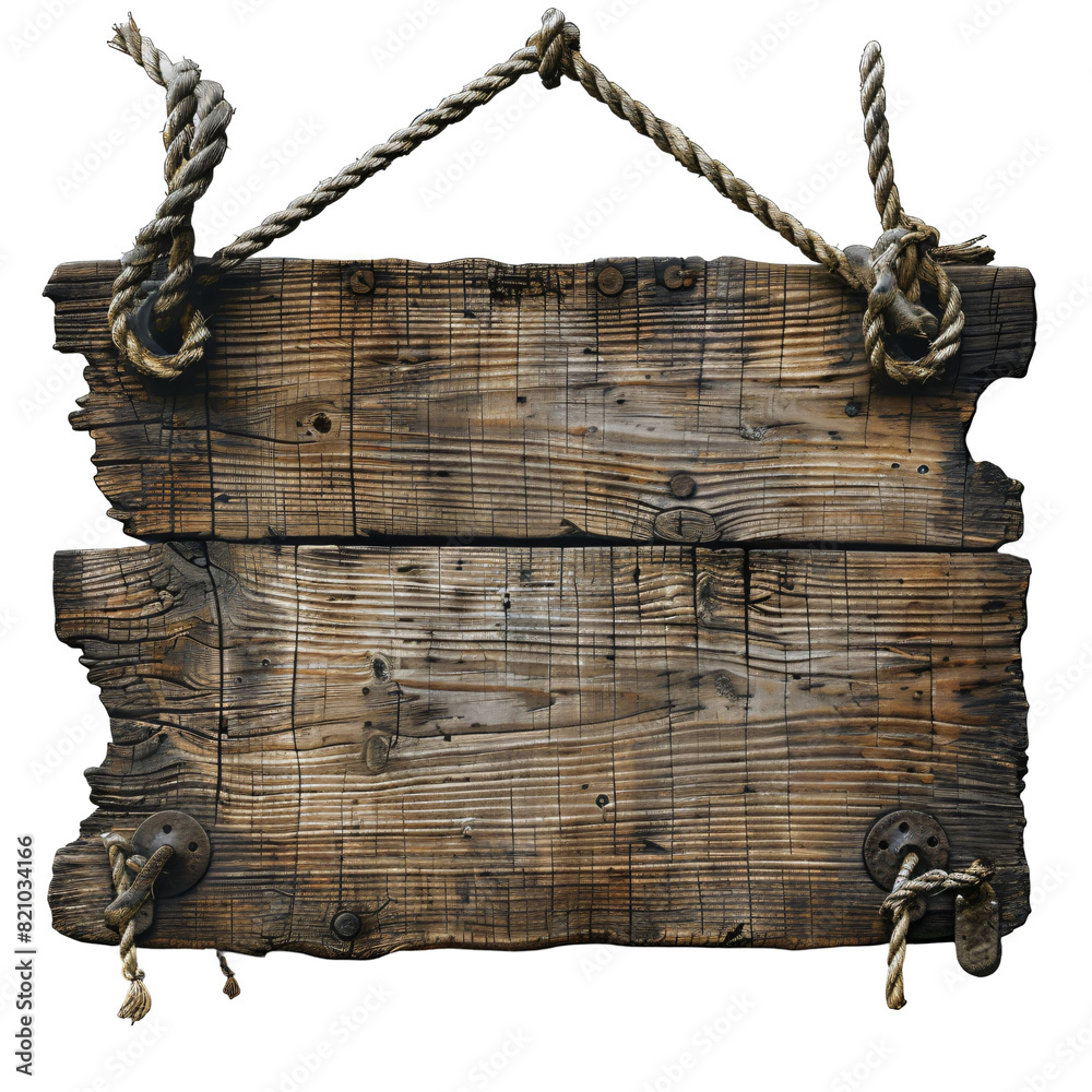 Personalized wooden sign with twine rope die cut PNG style isolated on ...